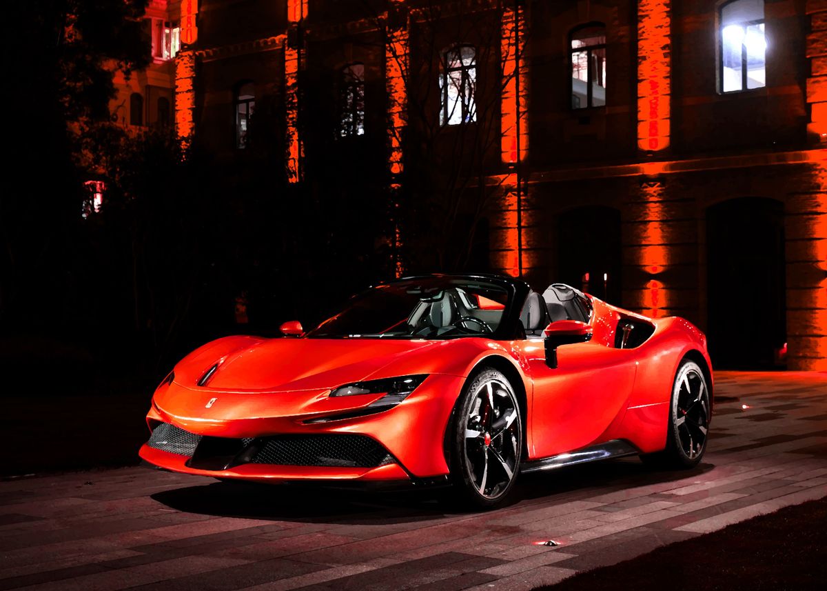 'Ferrari sf90' Poster, picture, metal print, paint by Hakuro | Displate