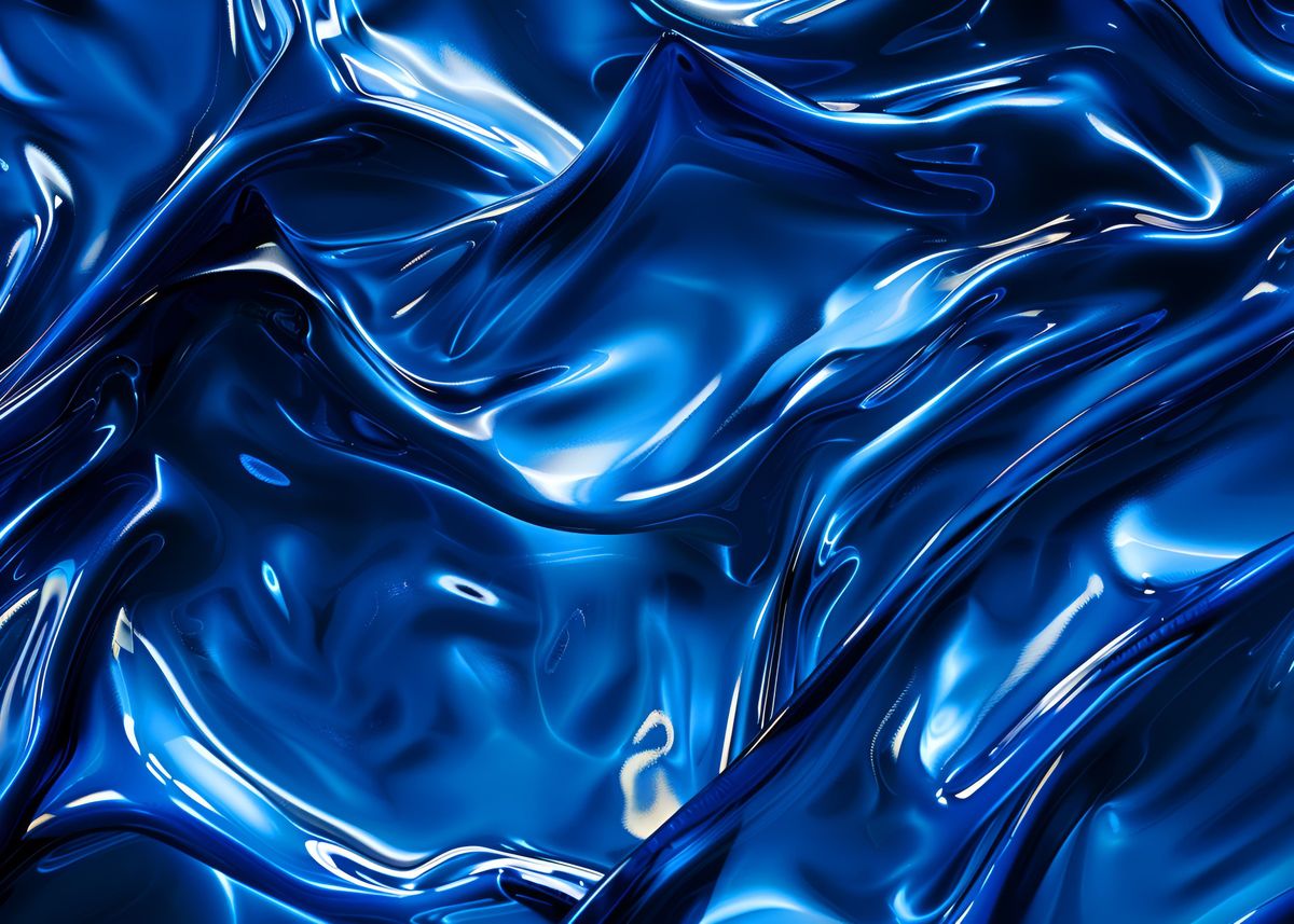 'Aesthetic Azure Blue Waves' Poster, picture, metal print, paint by ...