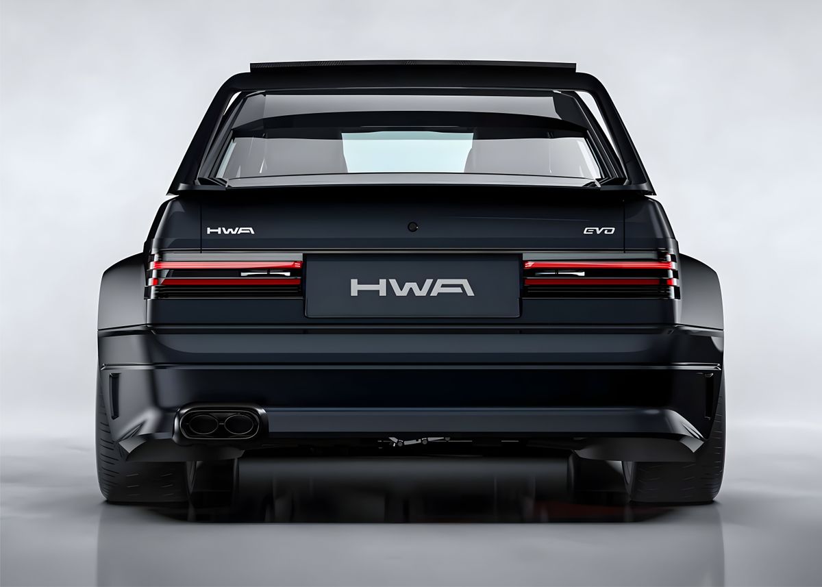 'HWA Evo Mercedes 190E Rear' Poster, picture, metal print, paint by Nex ...