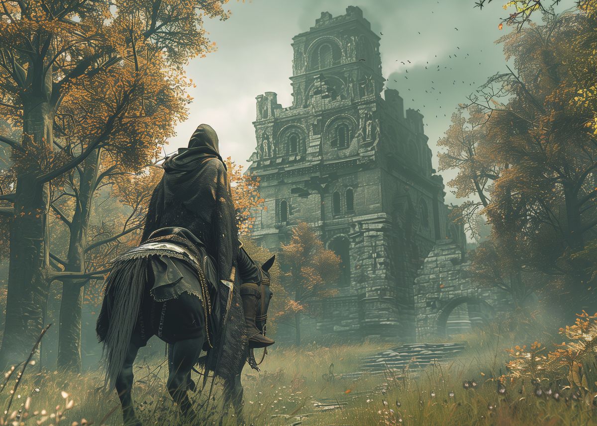 'Journey Through the Ruins' Poster, picture, metal print, paint by ...