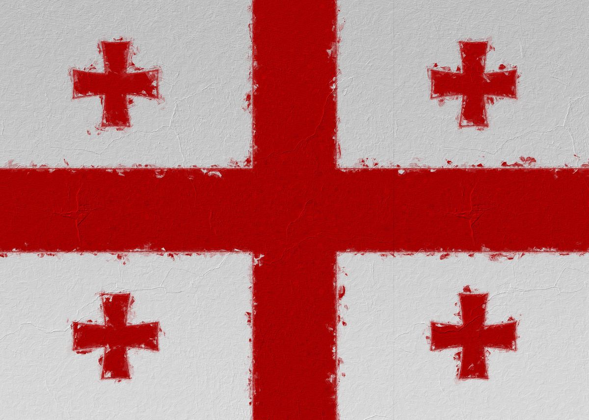 'georgian national flag' Poster, picture, metal print, paint by ...