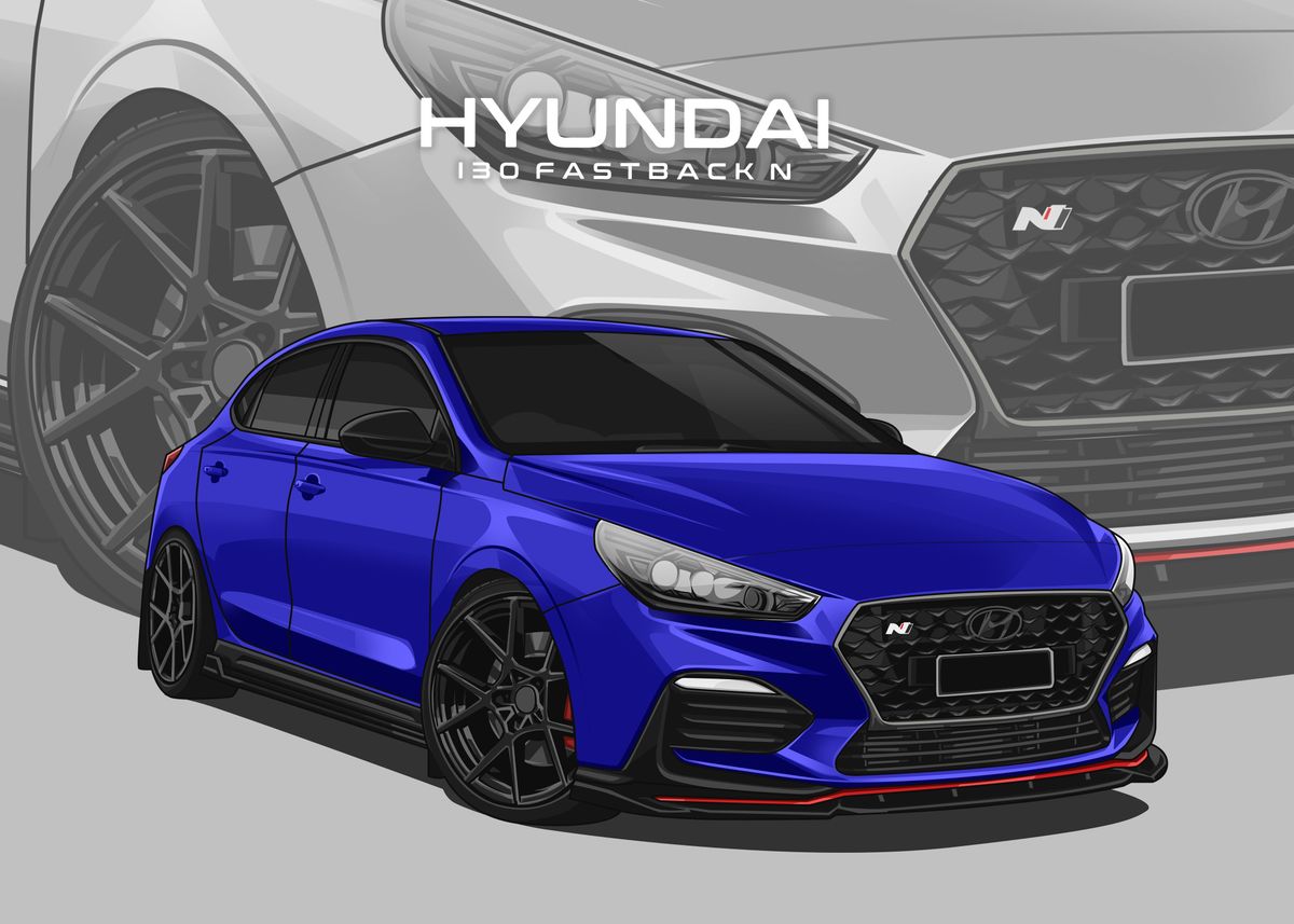 'hyundai i30 fastback n' Poster, picture, metal print, paint by capture ...