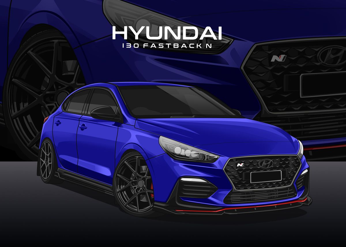 'hyundai i30 fastback n' Poster, picture, metal print, paint by capture ...