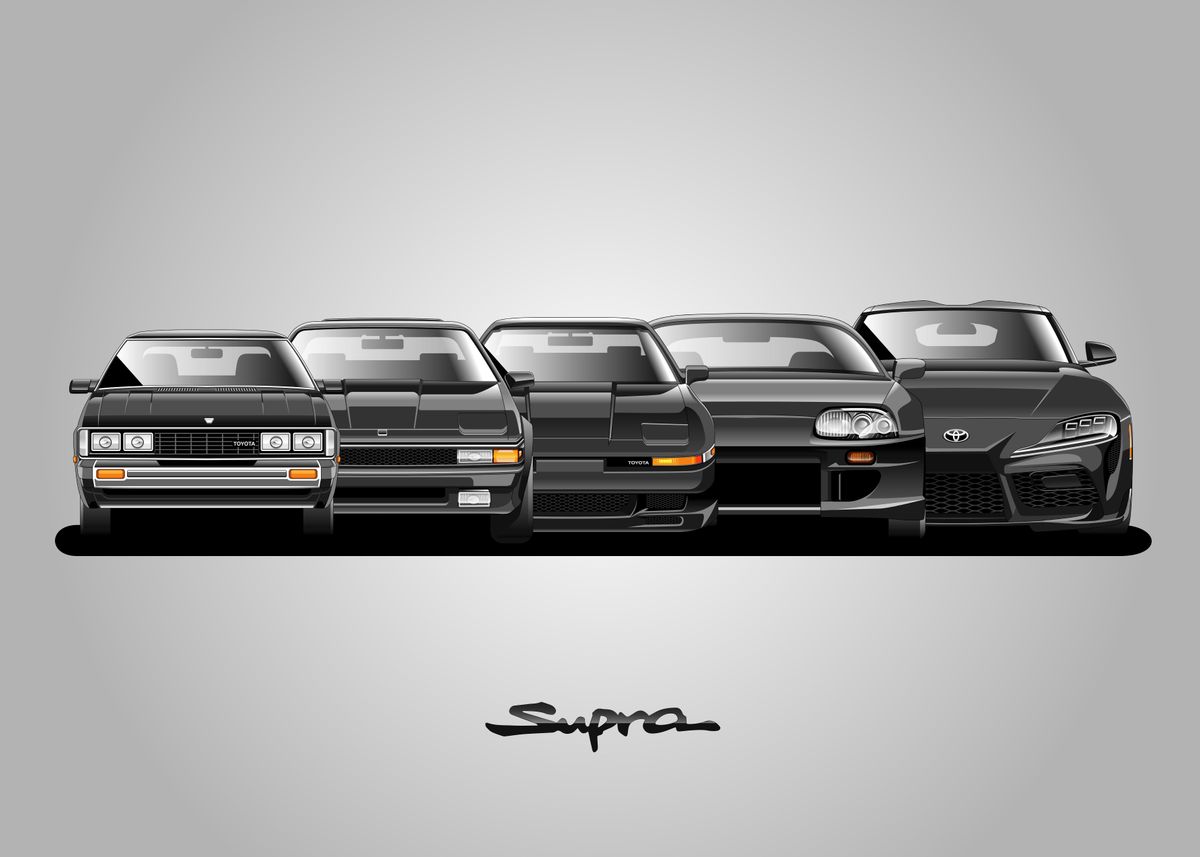 'Toyota Supra Evolution' Poster, picture, metal print, paint by ...
