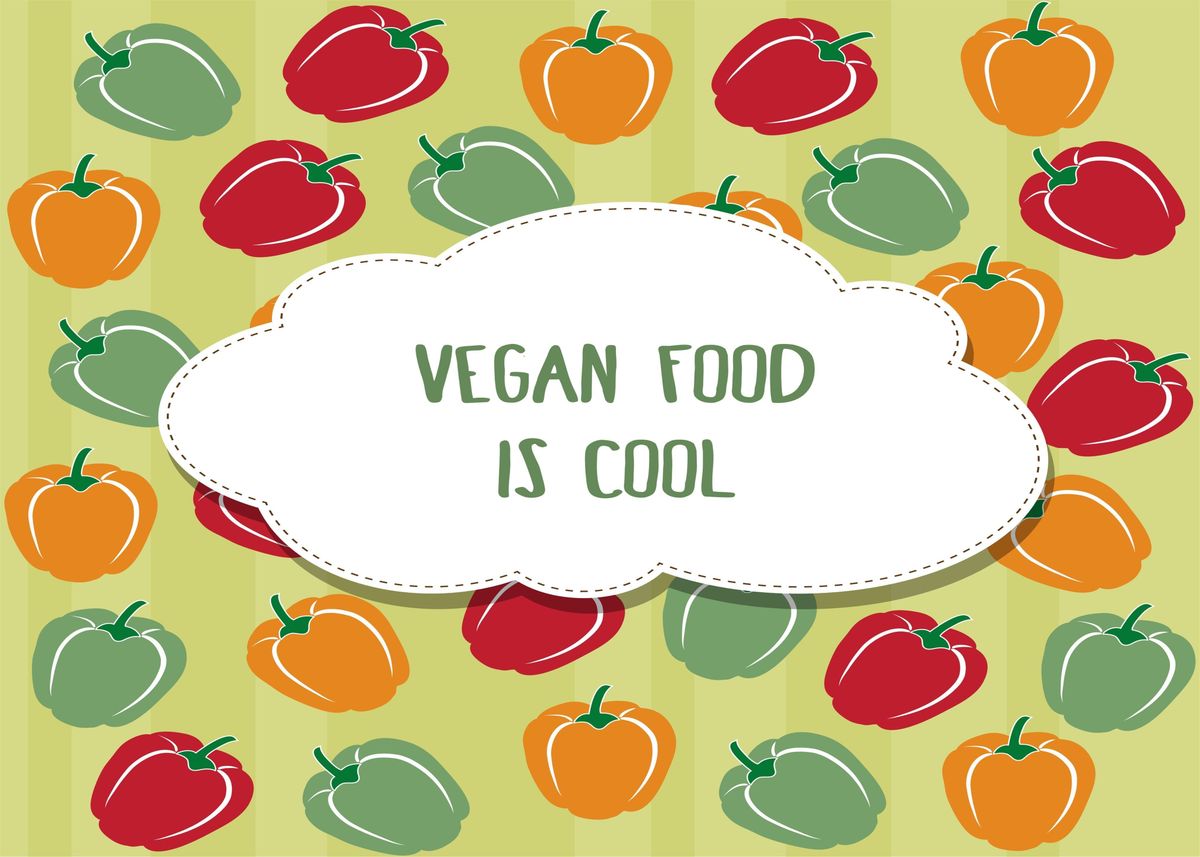 'Vegan Food Is Cool' Poster, picture, metal print, paint by Soccarstarz ...
