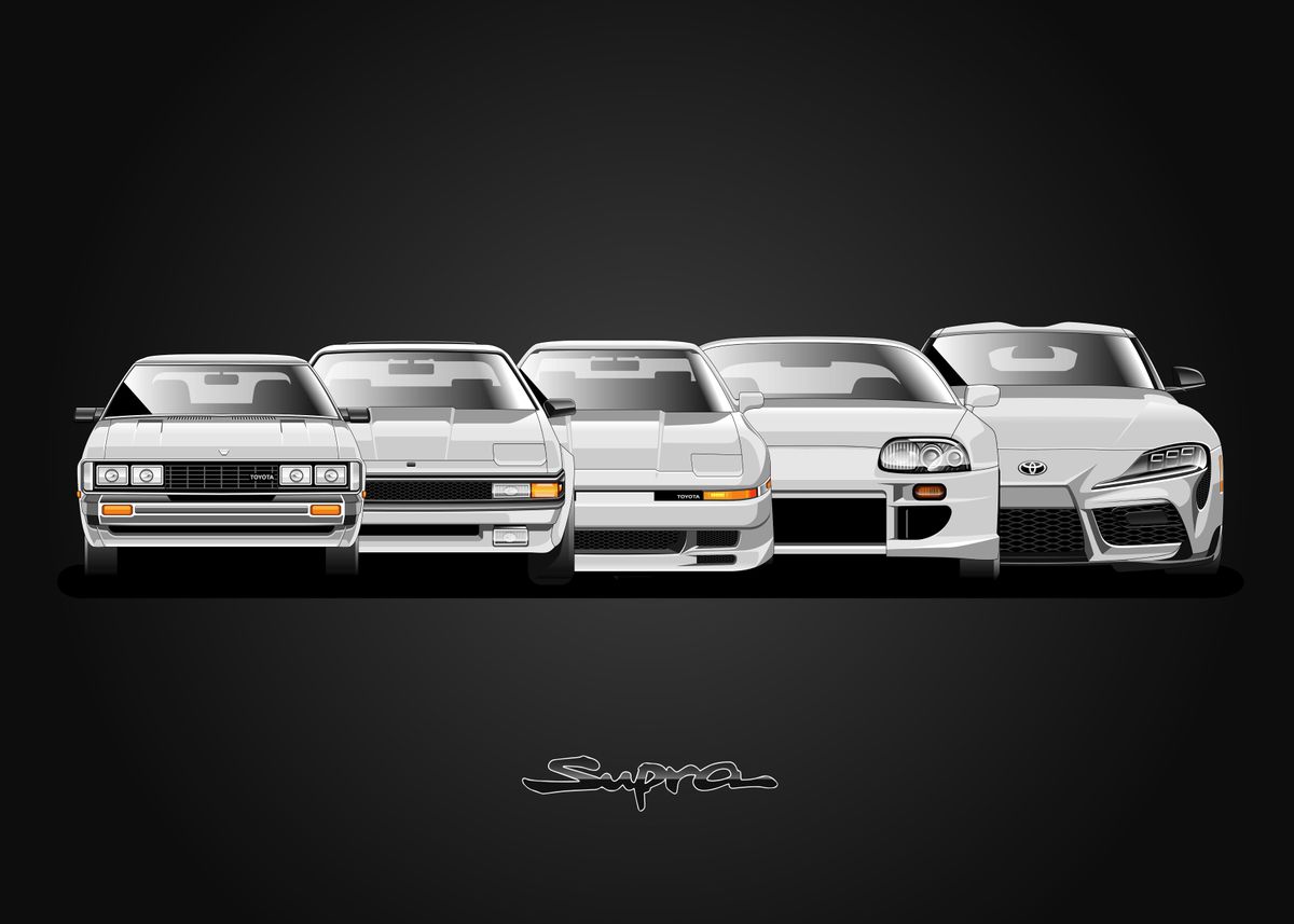 'Toyota Supra Evolution' Poster, picture, metal print, paint by ...