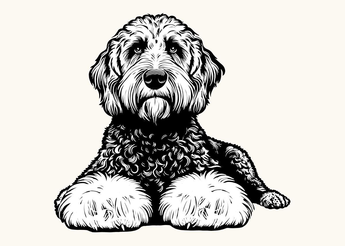 'Labradoodle' Poster, picture, metal print, paint by RogueDesign | Displate