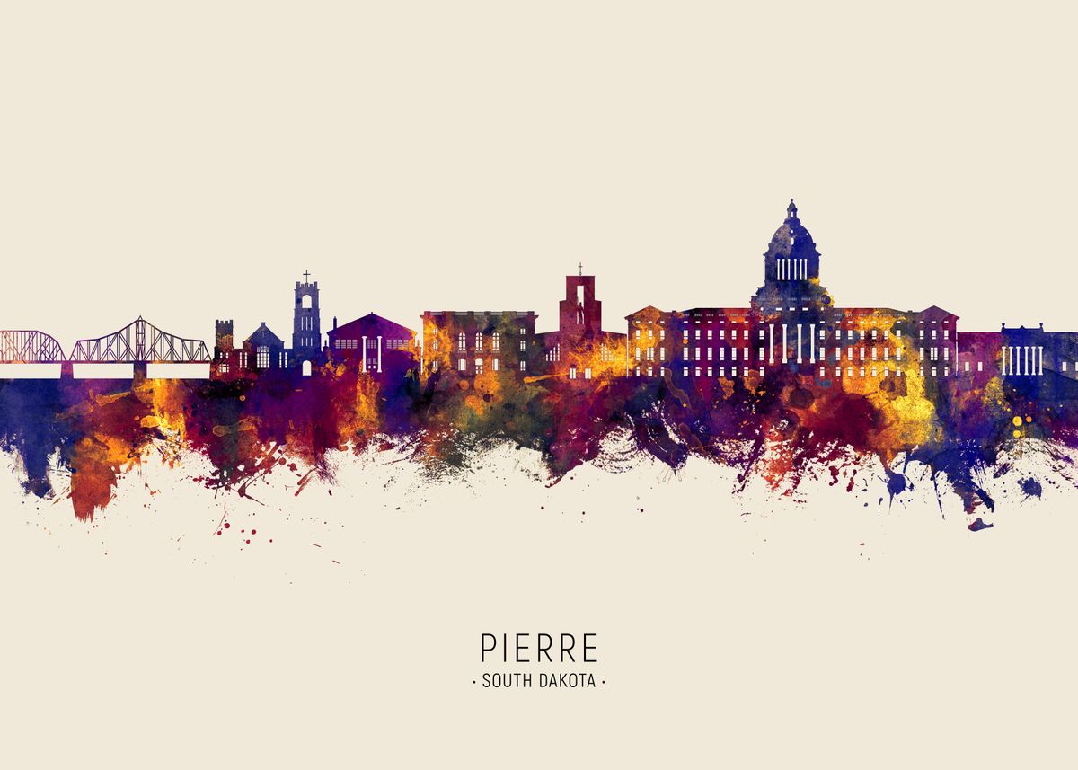 'Pierre SD Skyline' Poster, picture, metal print, paint by Michael ...