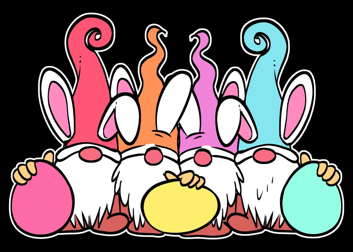 'Easter Funny Bunny Easter ' Poster, picture, metal print, paint by ...