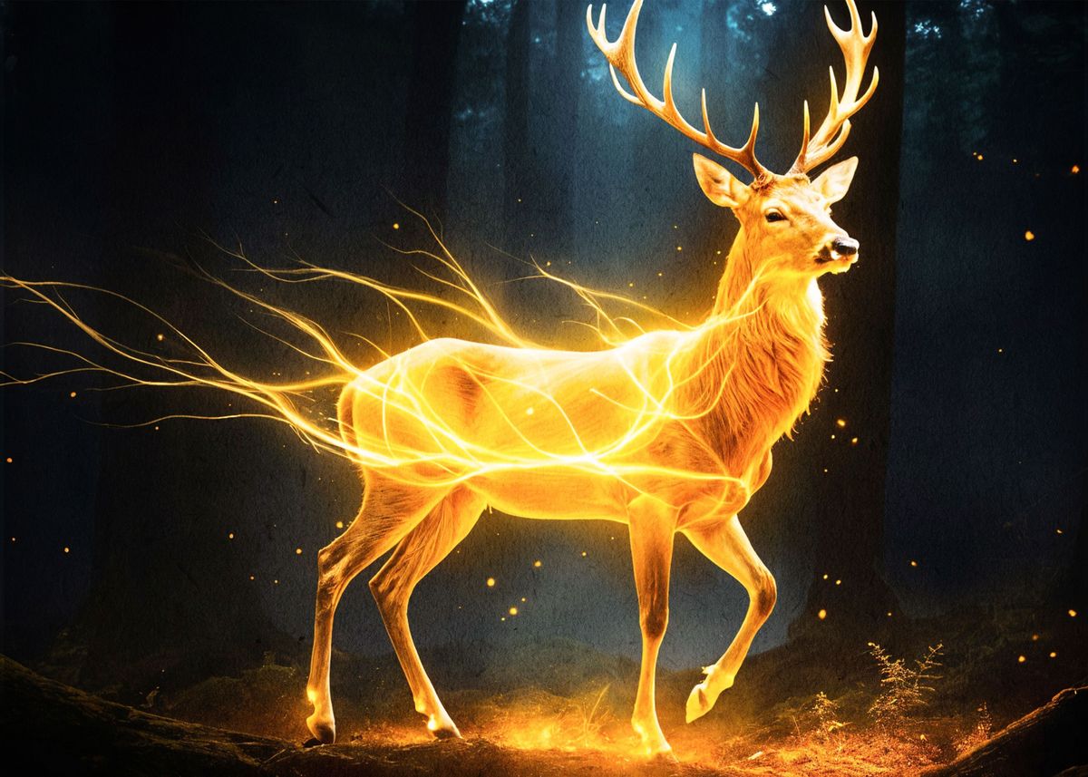 'magical stag spirit' Poster, picture, metal print, paint by Dily Art ...