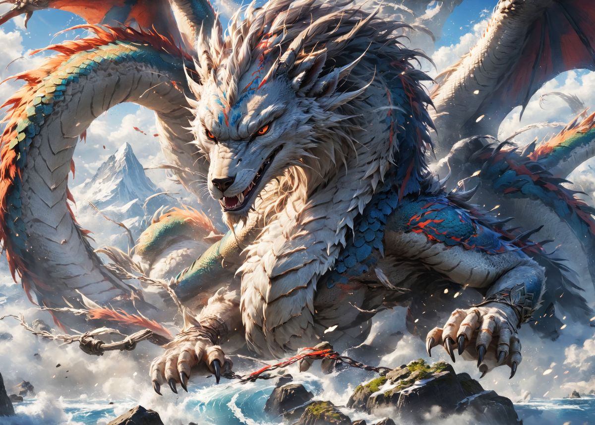 'white dragon' Poster, picture, metal print, paint by Racing Gaming ...