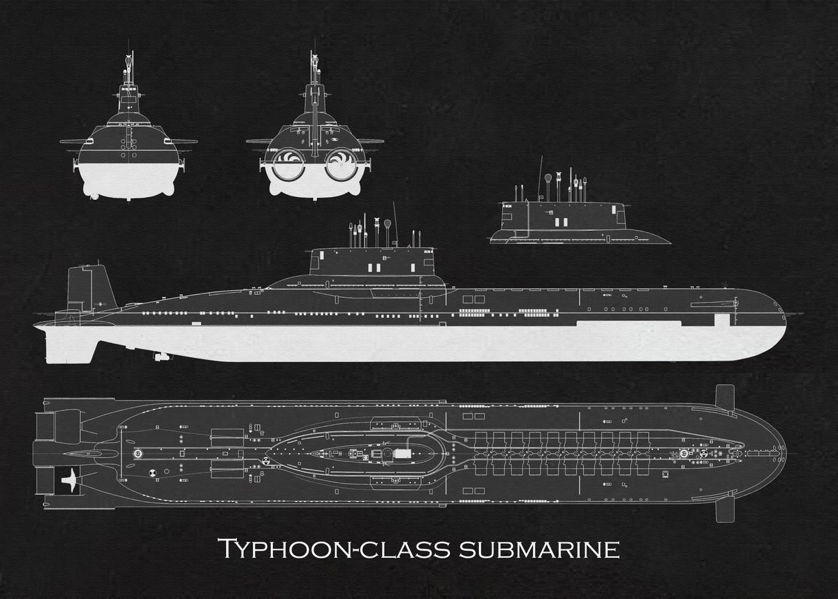 'Typhoon class submarine' Poster, picture, metal print, paint by ...