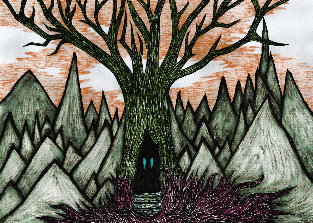 'Spooky Ridge Tree' Poster, picture, metal print, paint by Klendagon ...