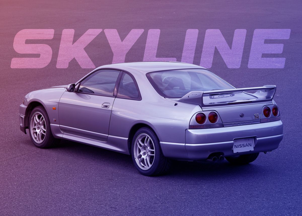 'Nissan Skyline GTR R33' Poster, picture, metal print, paint by ...