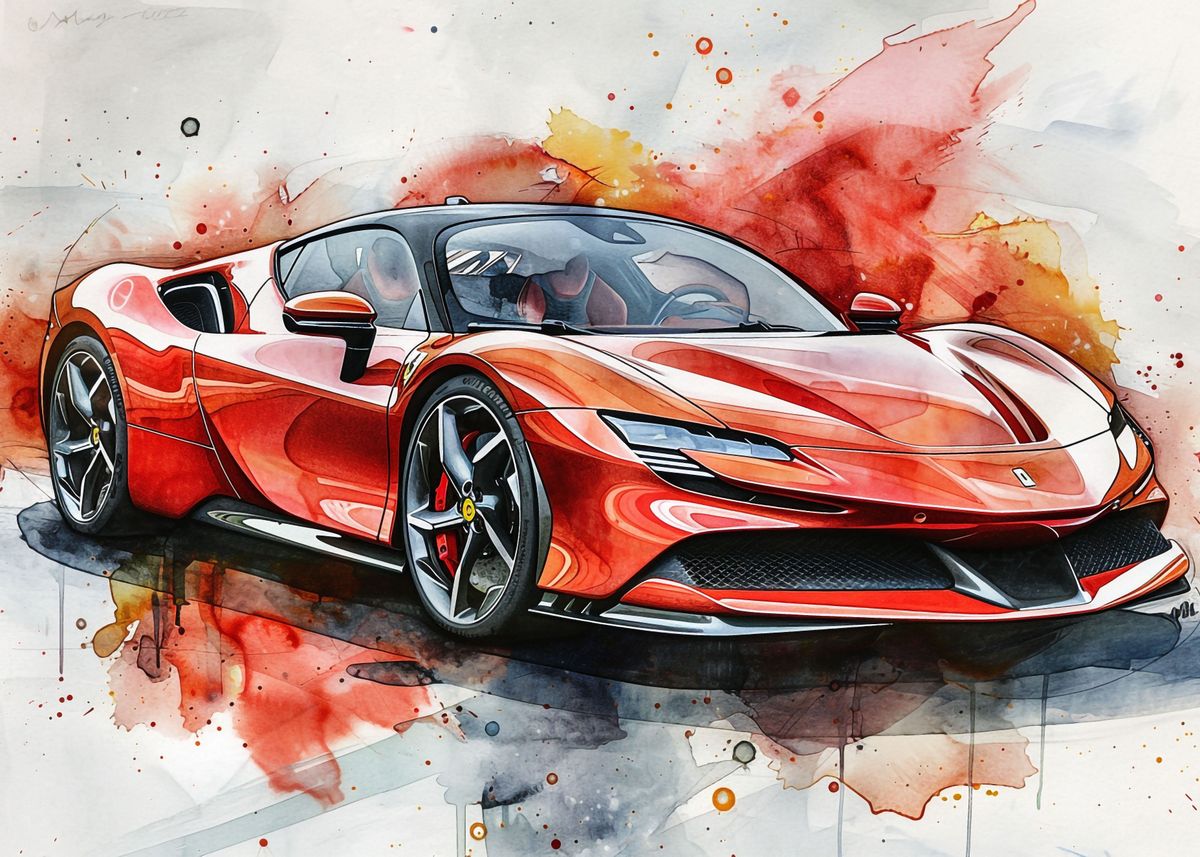 'Ferrari SF90 Stradale' Poster, picture, metal print, paint by Victoria ...