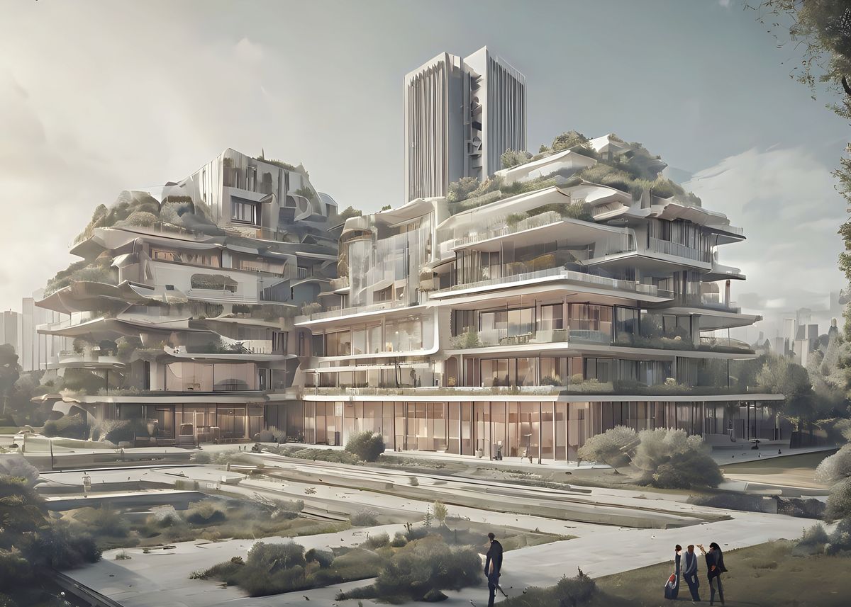 'Building Architecture' Poster, picture, metal print, paint by ...