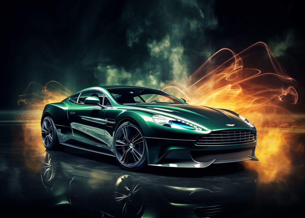 'Aston Martin Vanquish car' Poster, picture, metal print, paint by ...