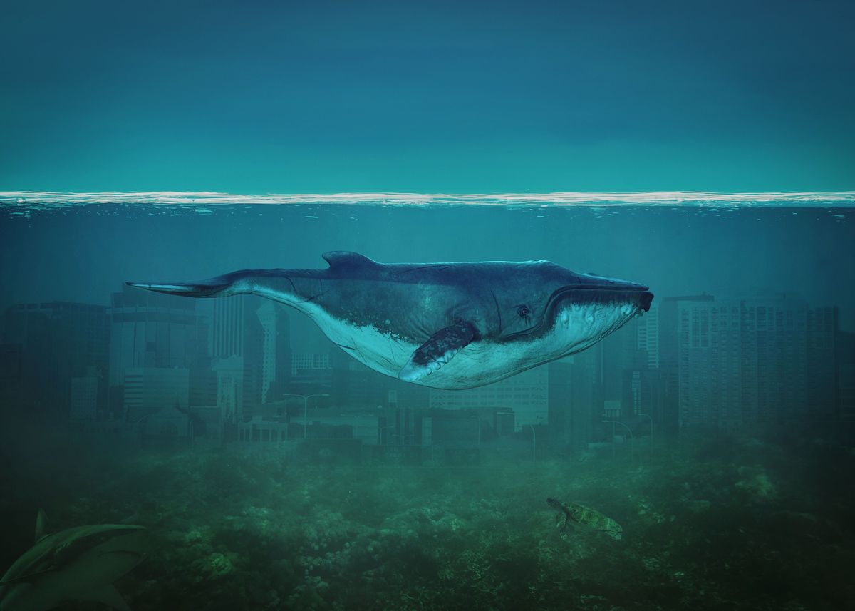 'Wale' Poster, picture, metal print, paint by KrispyArt | Displate