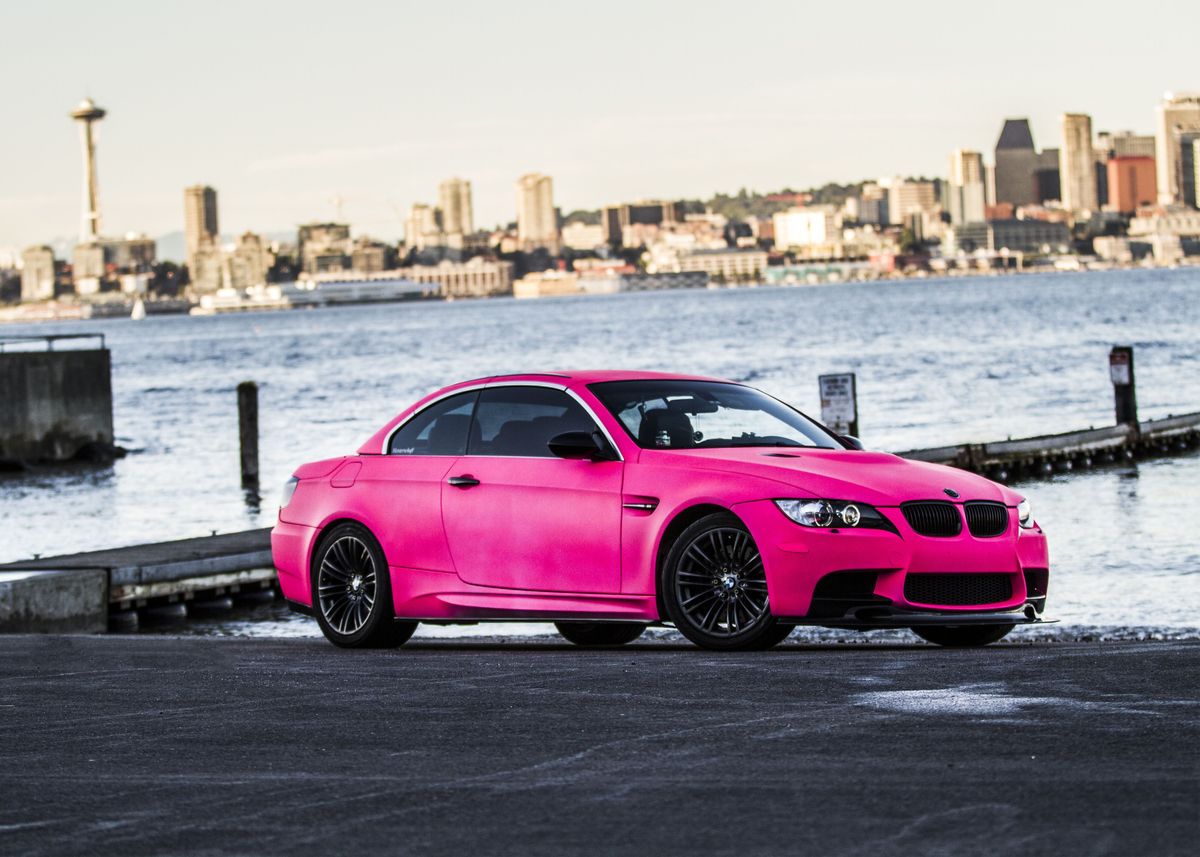 'Pinky BMW' Poster, picture, metal print, paint by Monster Car | Displate