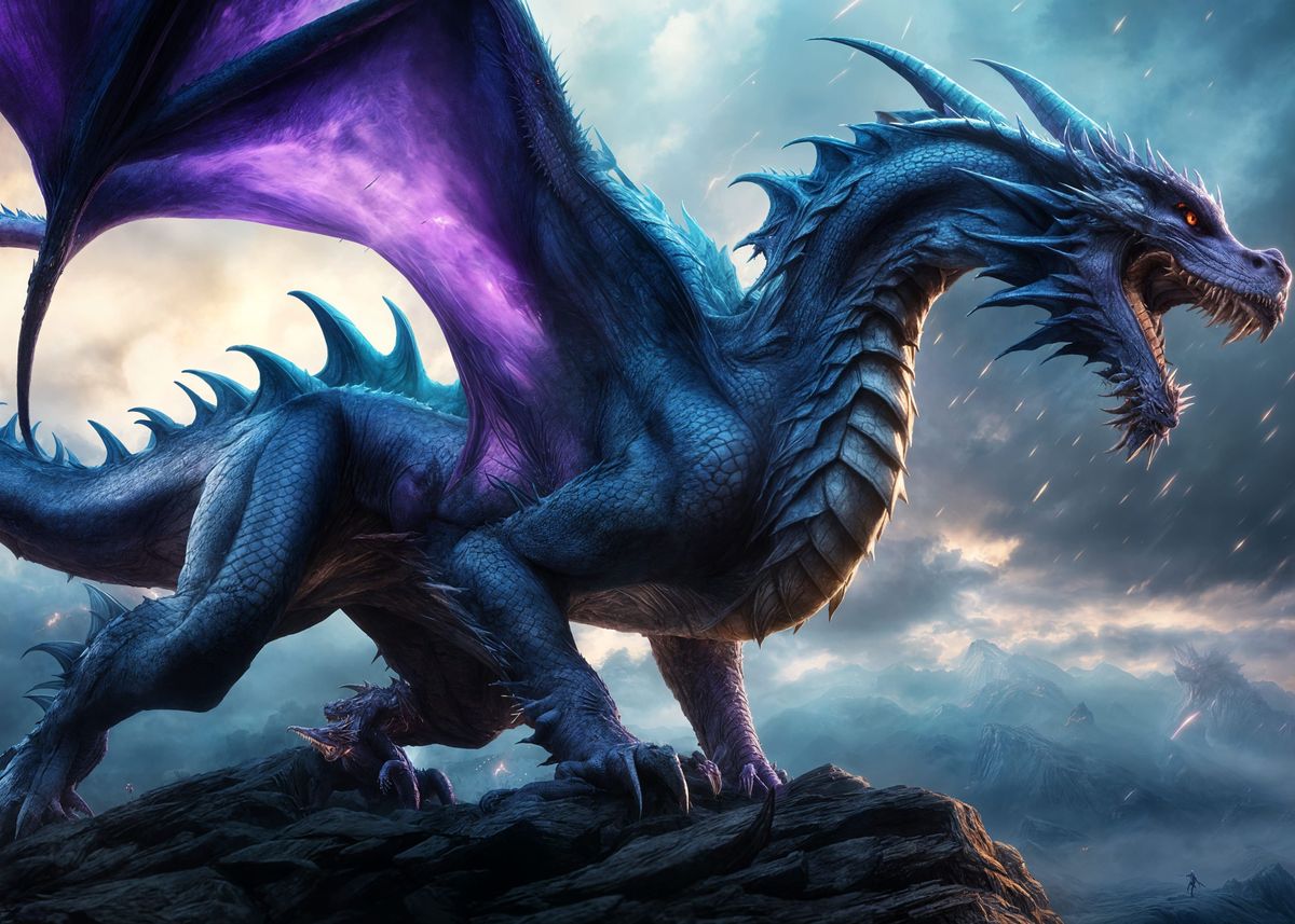 'Blue Dragon' Poster, picture, metal print, paint by Martin Engman ...