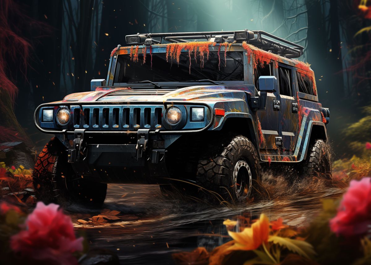 'Hummer off road 4x4 SUV' Poster, picture, metal print, paint by Roman ...