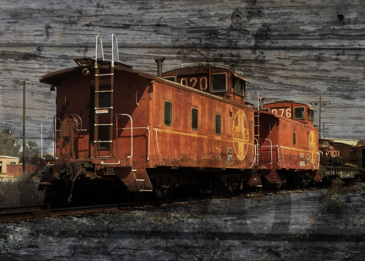 'Dual Cabooses' Poster, picture, metal print, paint by Robert Ball ...