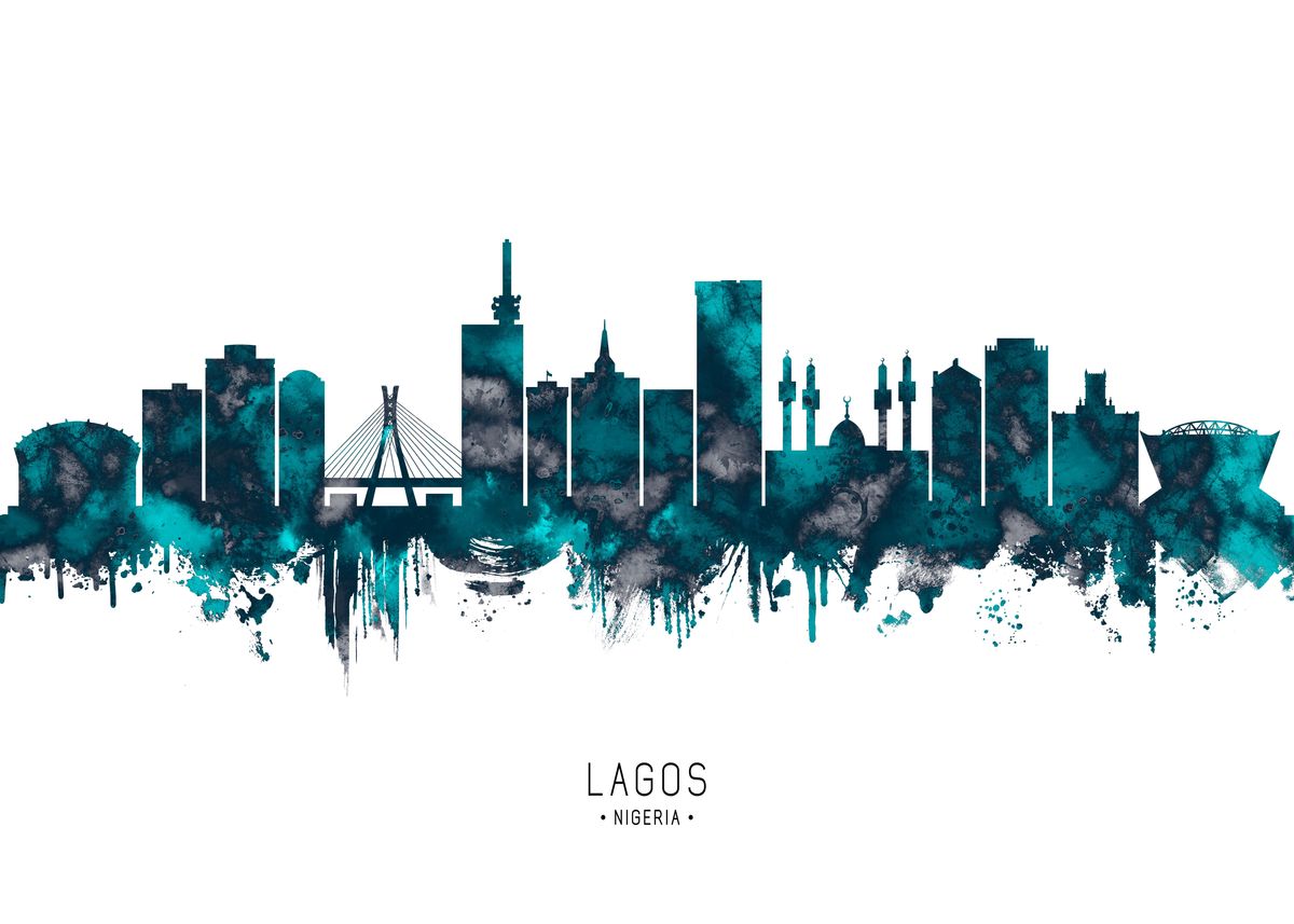 'Lagos Skyline' Poster, picture, metal print, paint by Towseef Dar ...