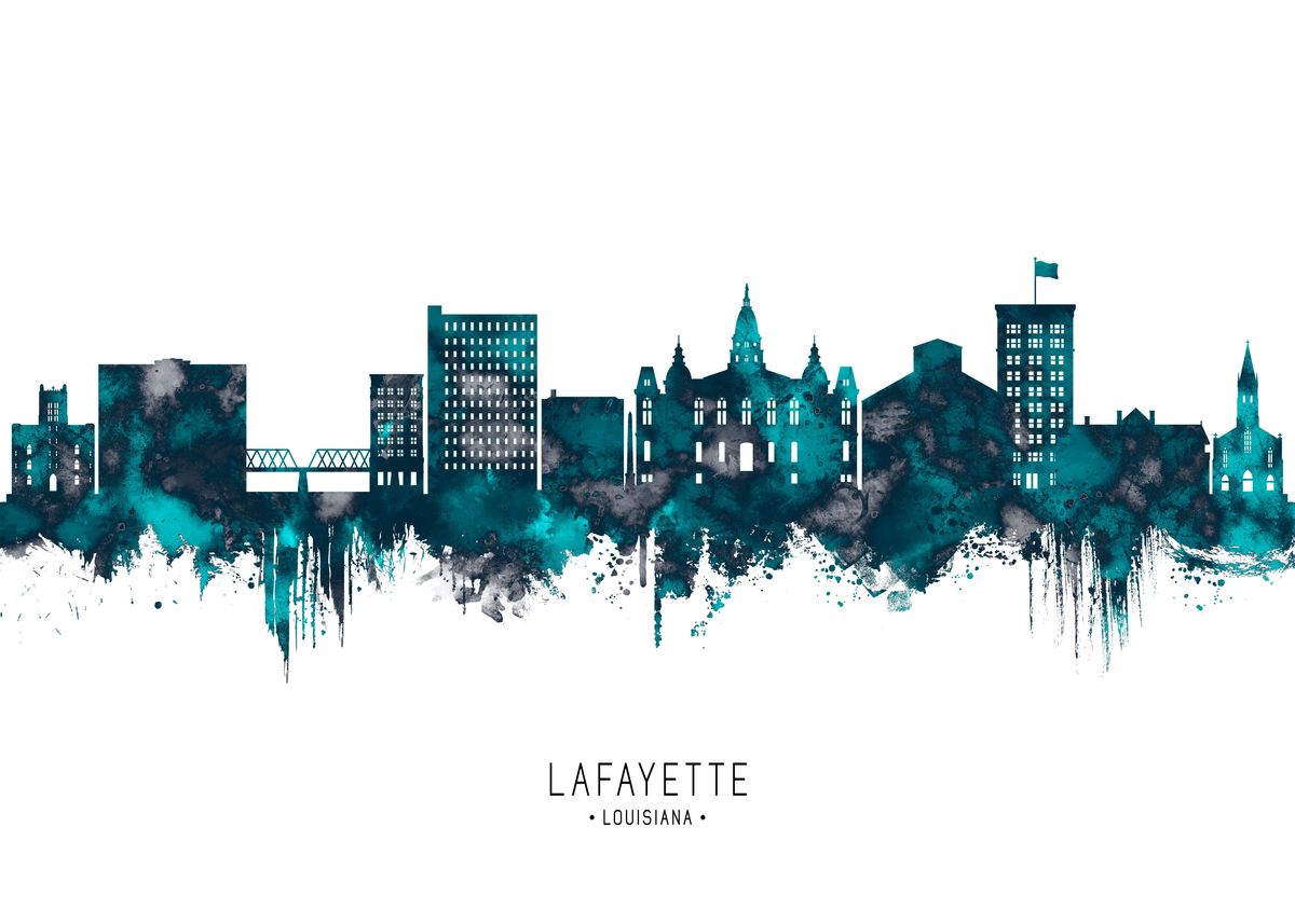 'Lafayette Skyline' Poster, picture, metal print, paint by Towseef Dar ...