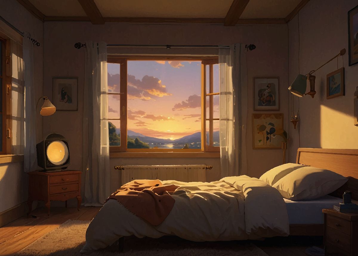 'The Bedroom' Poster, picture, metal print, paint by Floyd Burke | Displate