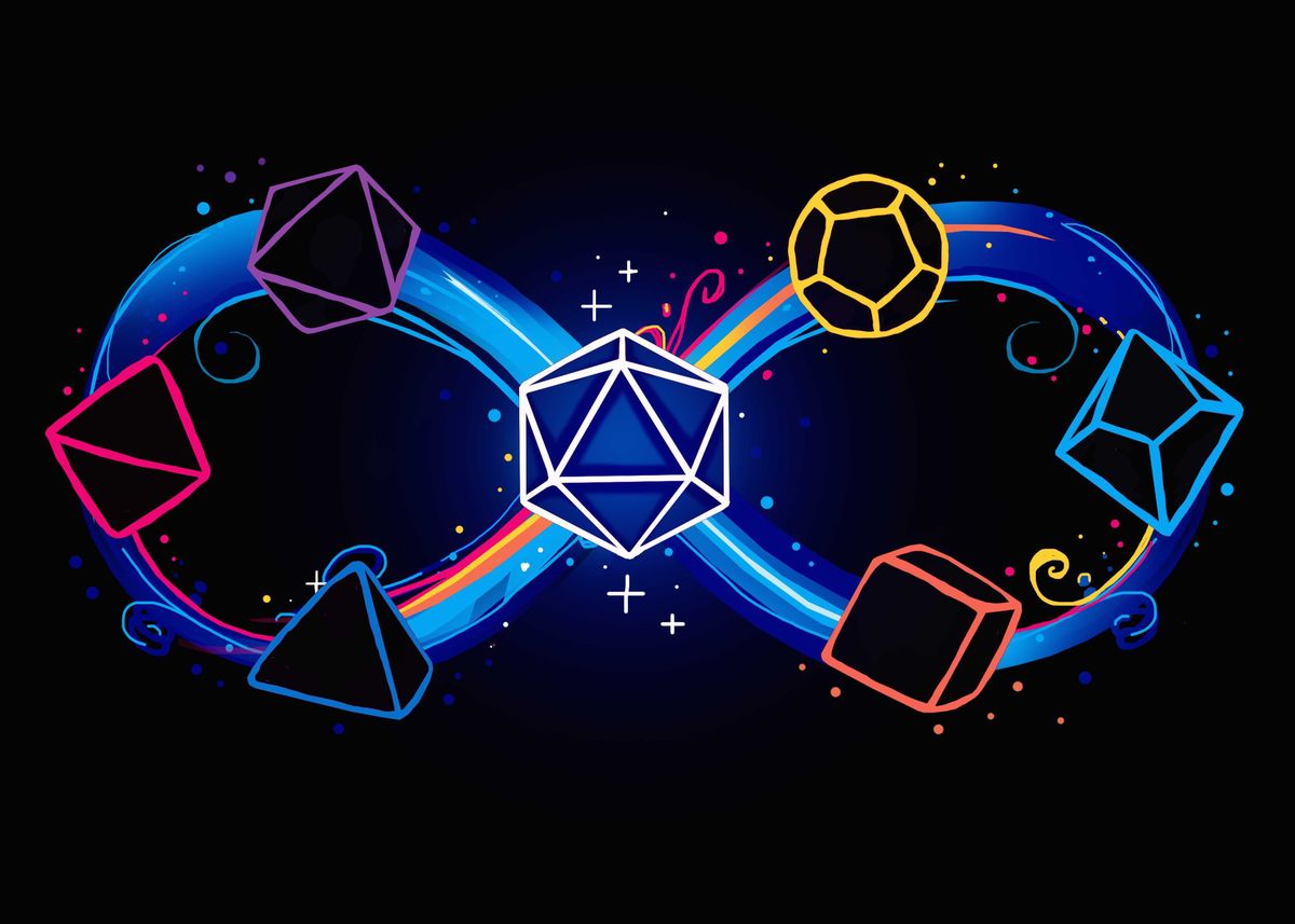 'Infinity Dice' Poster, picture, metal print, paint by Valentina Fabbri ...