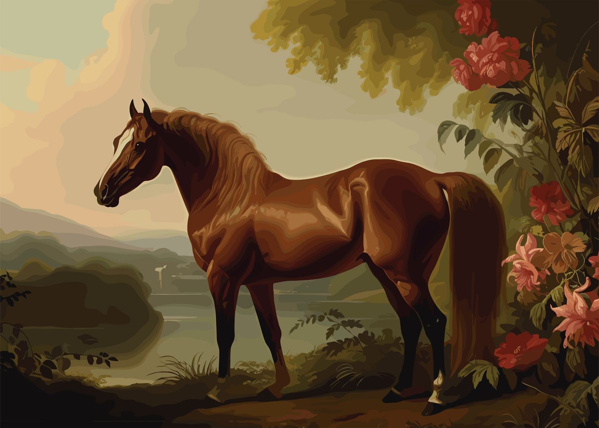 'Horse Forest' Poster, picture, metal print, paint by Erick Sato | Displate