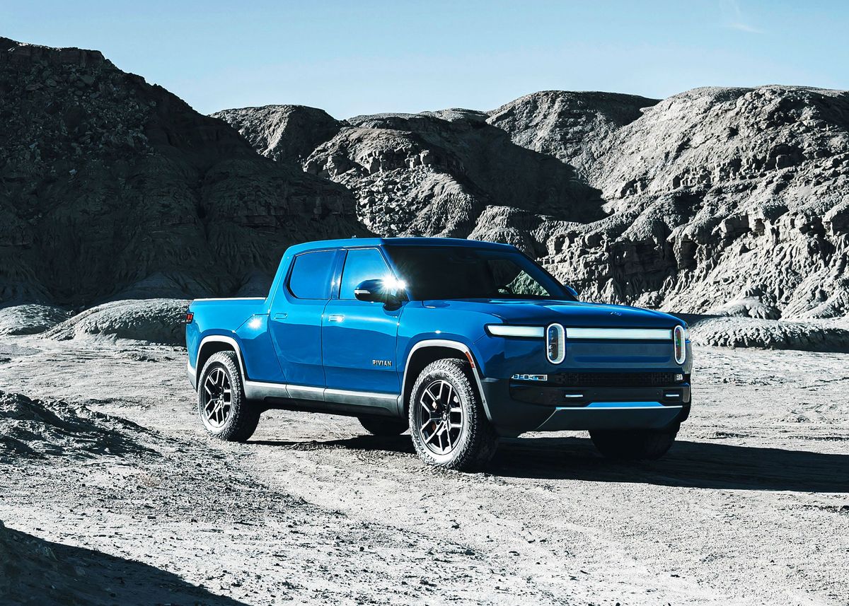 'Rivian R1T' Poster, picture, metal print, paint by auto cars | Displate