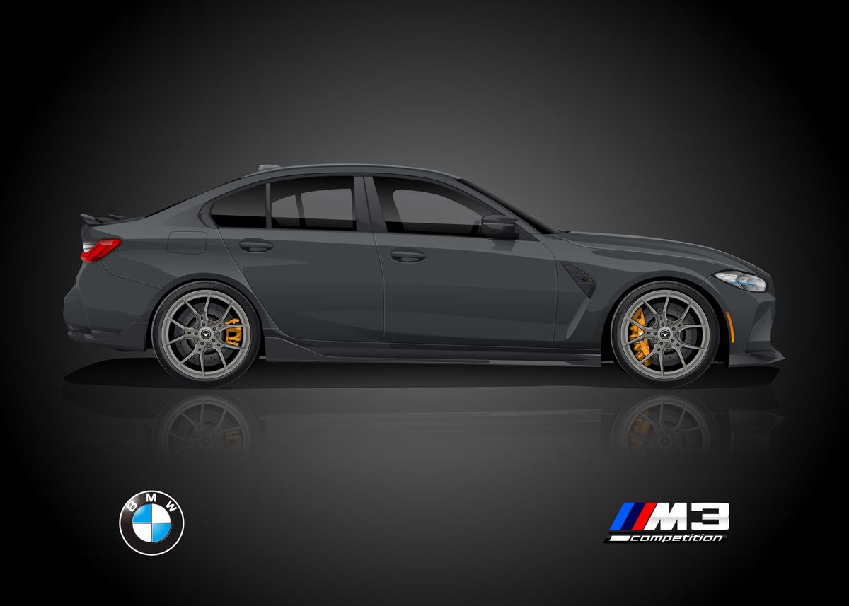 'BMW M3 G80 Competition' Poster, picture, metal print, paint by ...