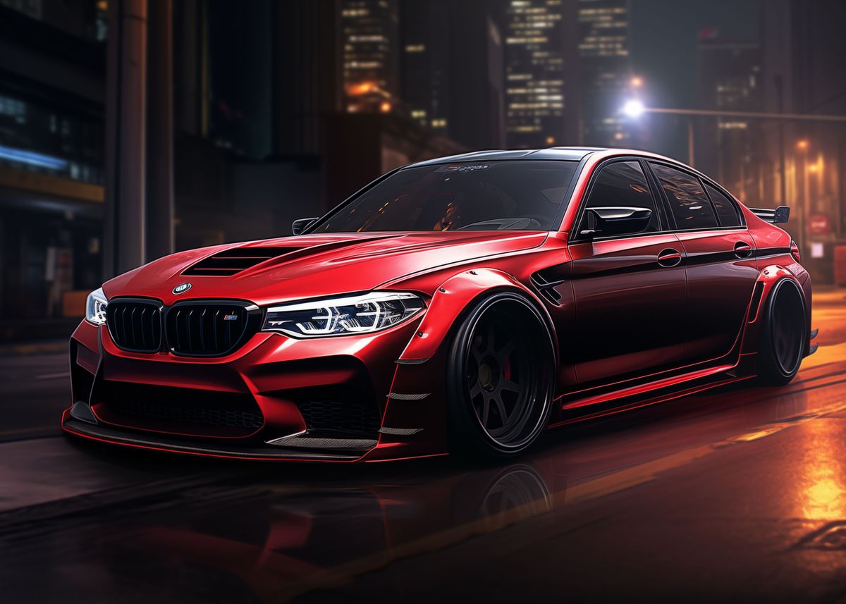 'BMW M5 F90 Fast tuned car' Poster, picture, metal print, paint by ...