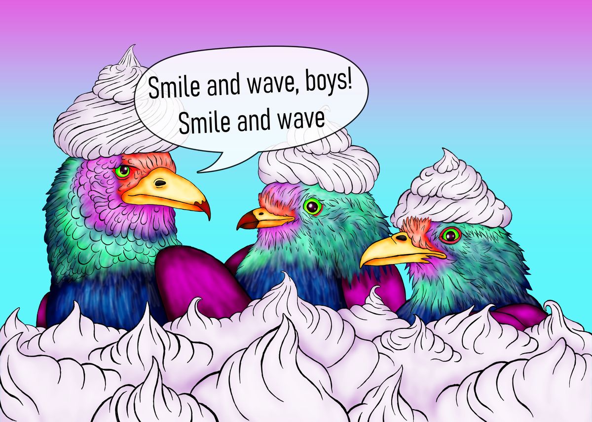 'Whippy Birbs' Poster, picture, metal print, paint by Klendagon | Displate