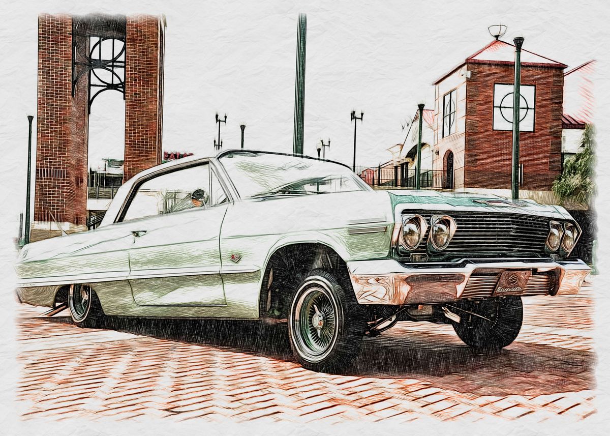 'classic car drawing' Poster, picture, metal print, paint by nawangza ...