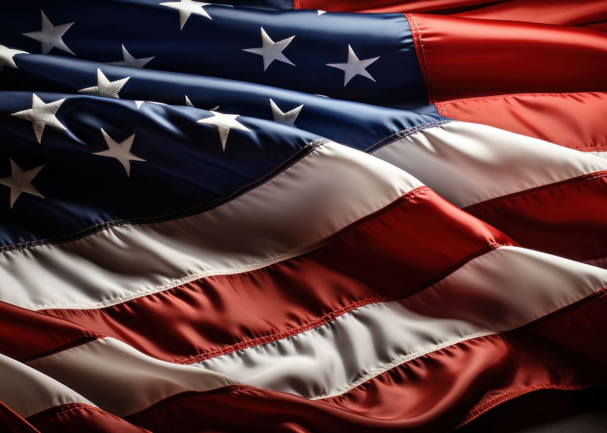 'USA Flag' Poster, picture, metal print, paint by Nikita Abakumov | Displate