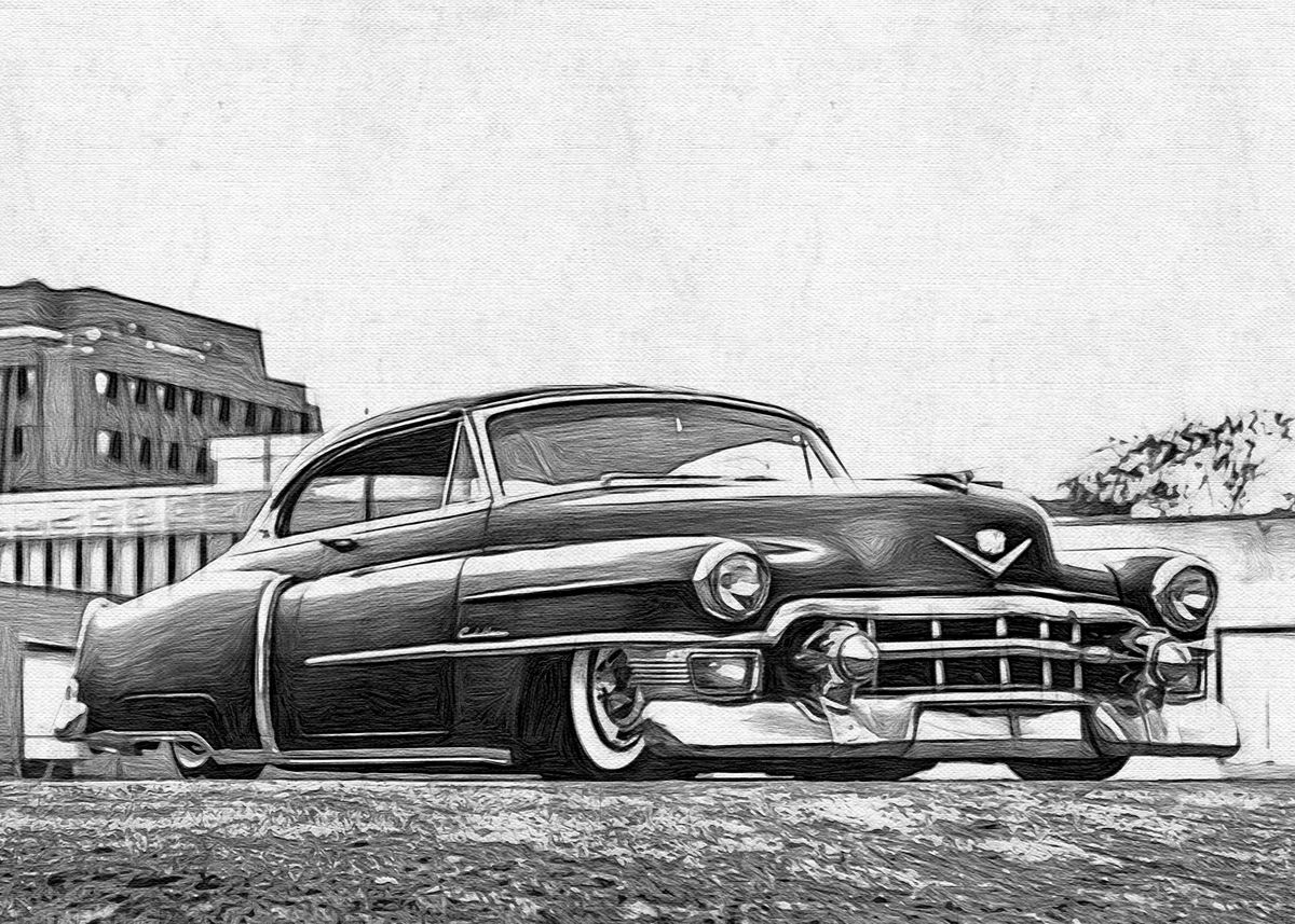 'Classic car drawing' Poster, picture, metal print, paint by nawangza ...