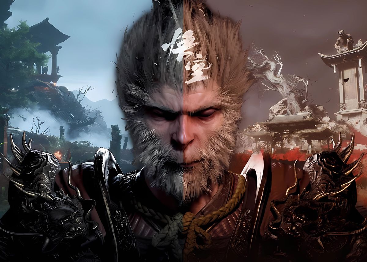 'Black Myth' Poster, picture, metal print, paint by Mike De Luca | Displate