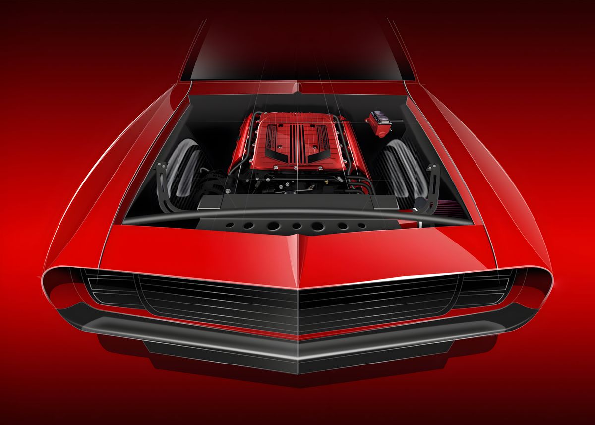 '1969 Engine Swap Camaro' Poster, picture, metal print, paint by Osh ...