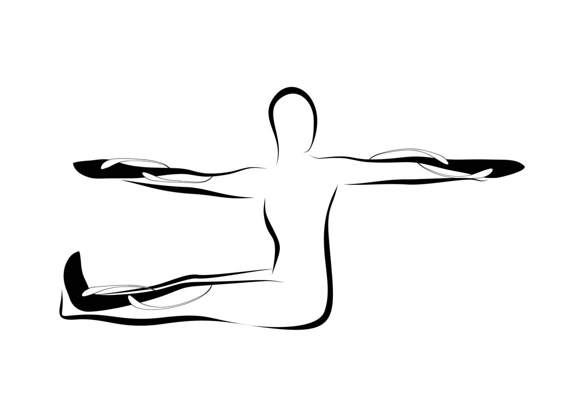'Spine twist pilates pose' Poster, picture, metal print, paint by Sasha ...