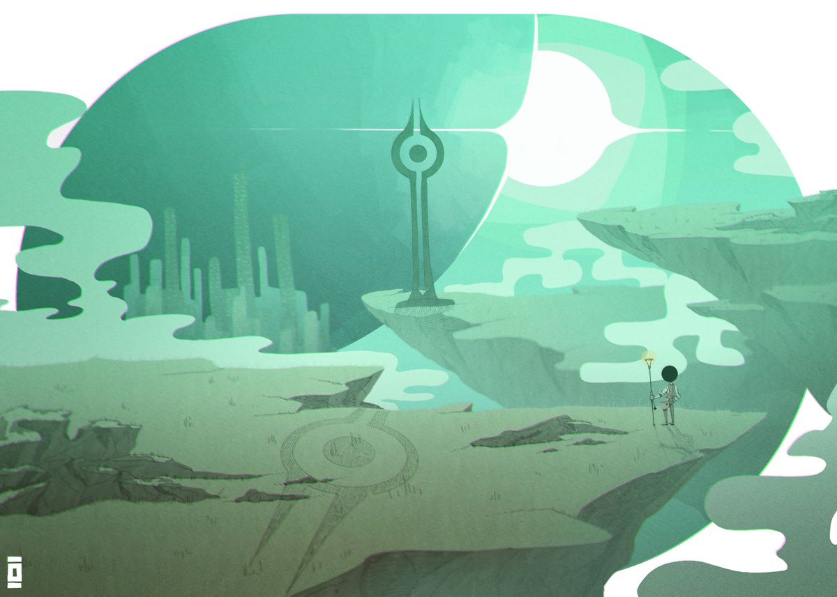 'skytown' Poster, picture, metal print, paint by NoNameStudio | Displate