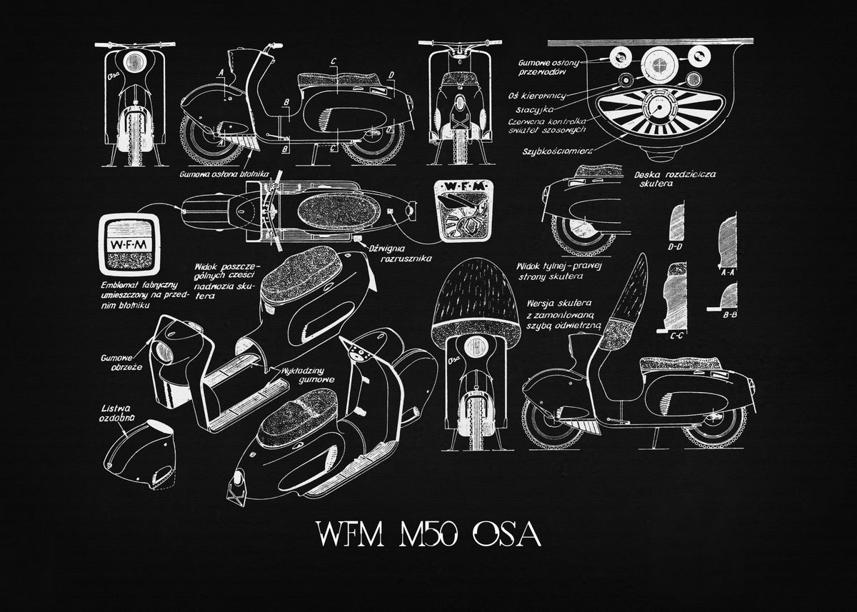 'WFM M50 OSA' Poster, picture, metal print, paint by Blueprint Expert ...