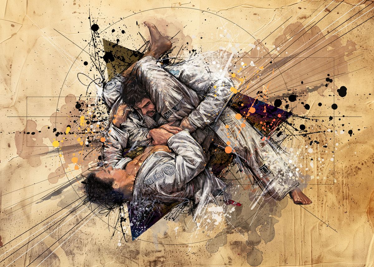 'BJJ Triangle Choke' Poster, picture, metal print, paint by Psalms and ...