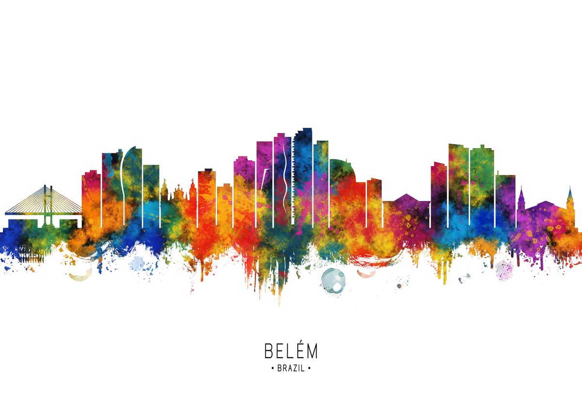 'Belem Brazil Skyline' Poster, picture, metal print, paint by Towseef ...
