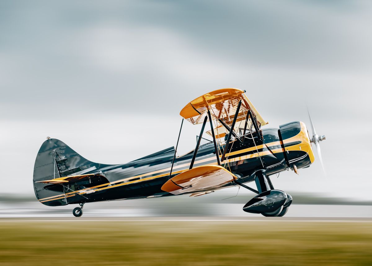 'waco biplane' Poster, picture, metal print, paint by Frank Peters ...