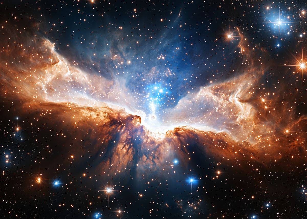 'Cosmic Nebula' Poster, picture, metal print, paint by IArtWork | Displate