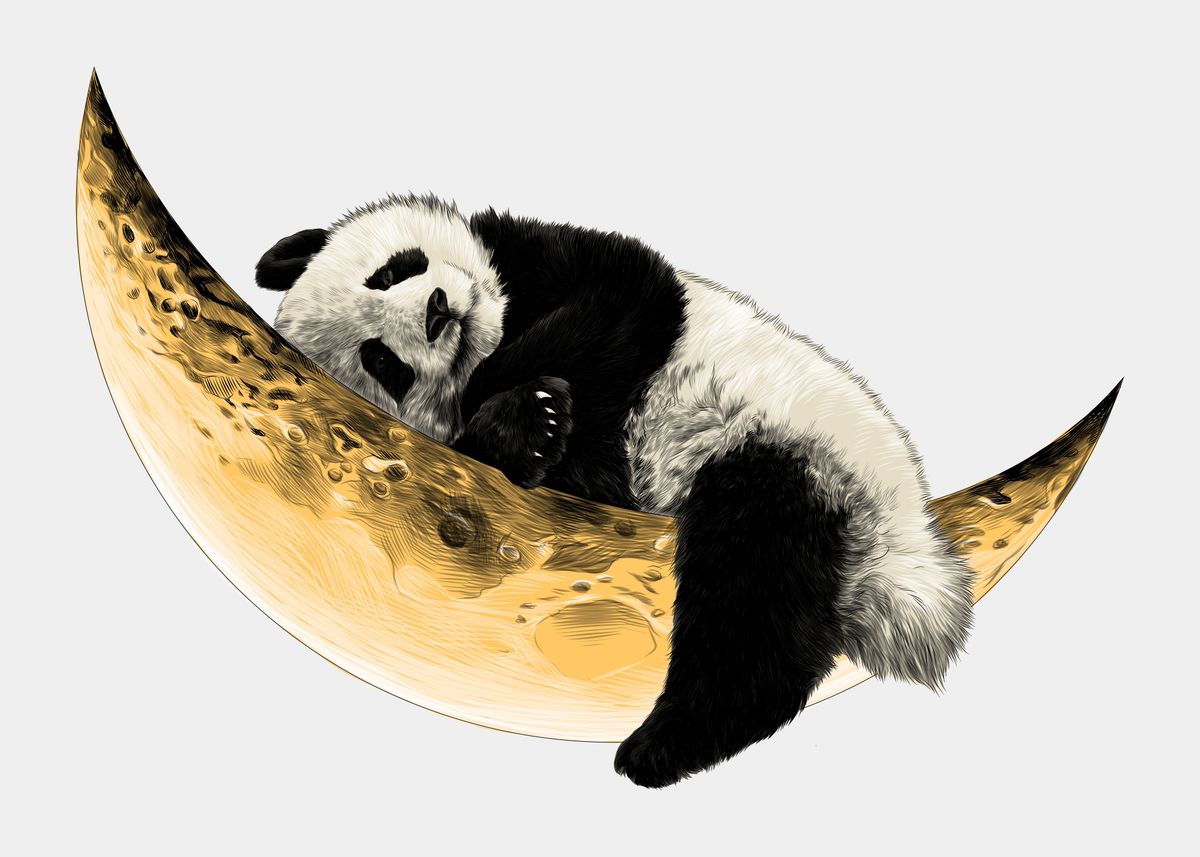 'Panda Sleep Good Night' Poster, picture, metal print, paint by ...