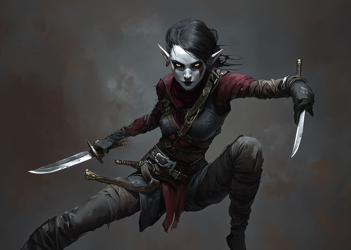 'Elf rogue' Poster, picture, metal print, paint by Guntah | Displate