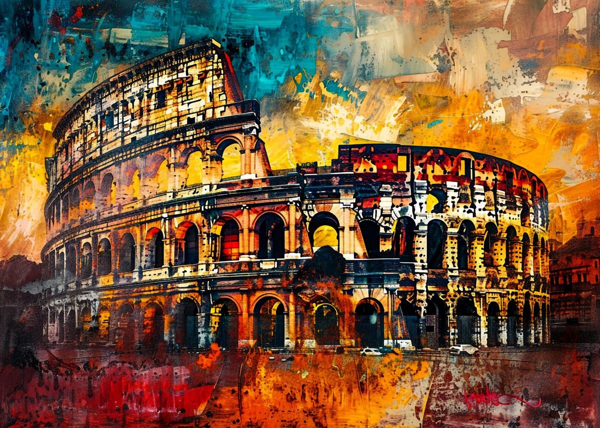 'Colosseum Painting' Poster, picture, metal print, paint by Scarlet ...